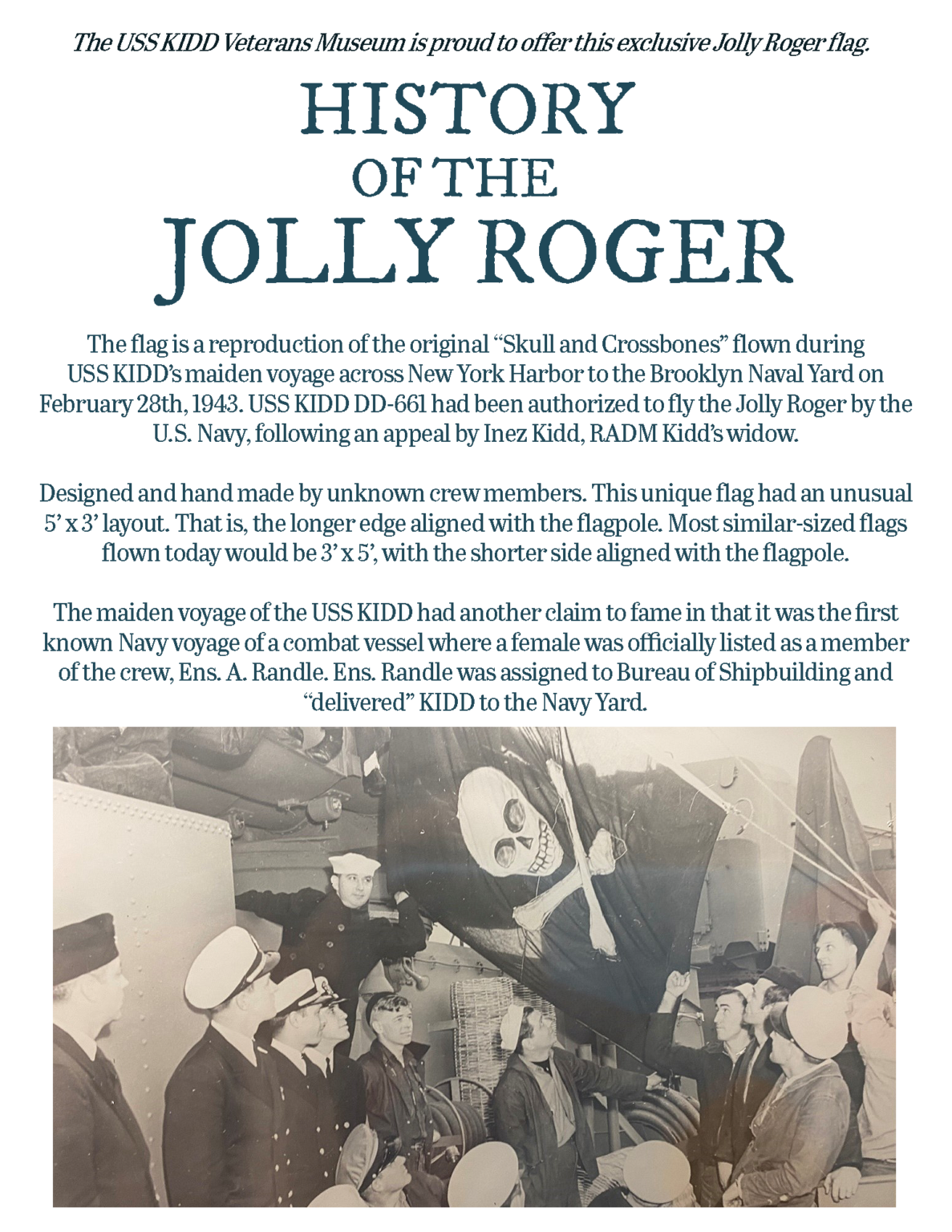 Jolly Roger Flag - USS KIDD